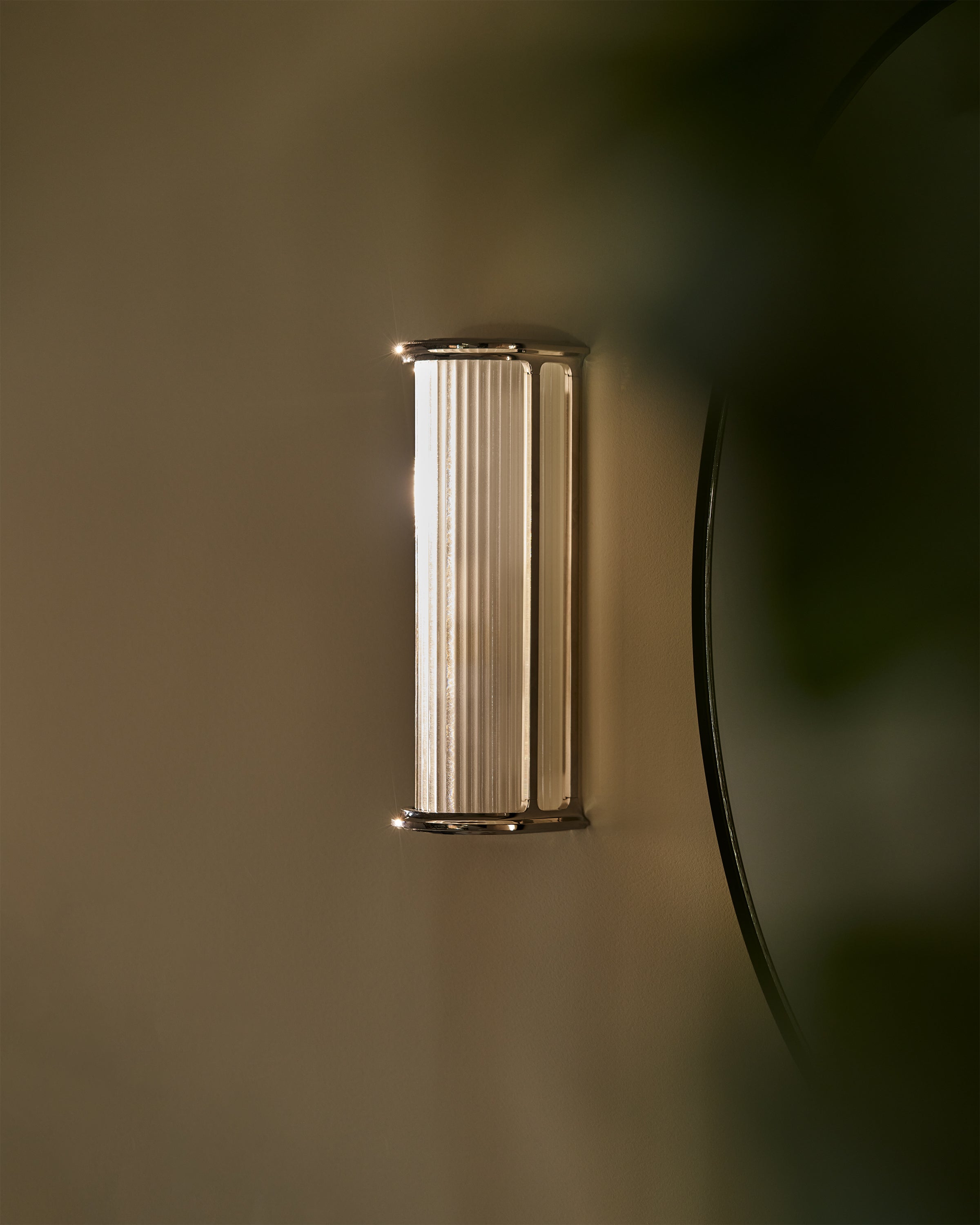 Bank Small Wall Light Polished Nickel | Garden & Bathroom Lighting